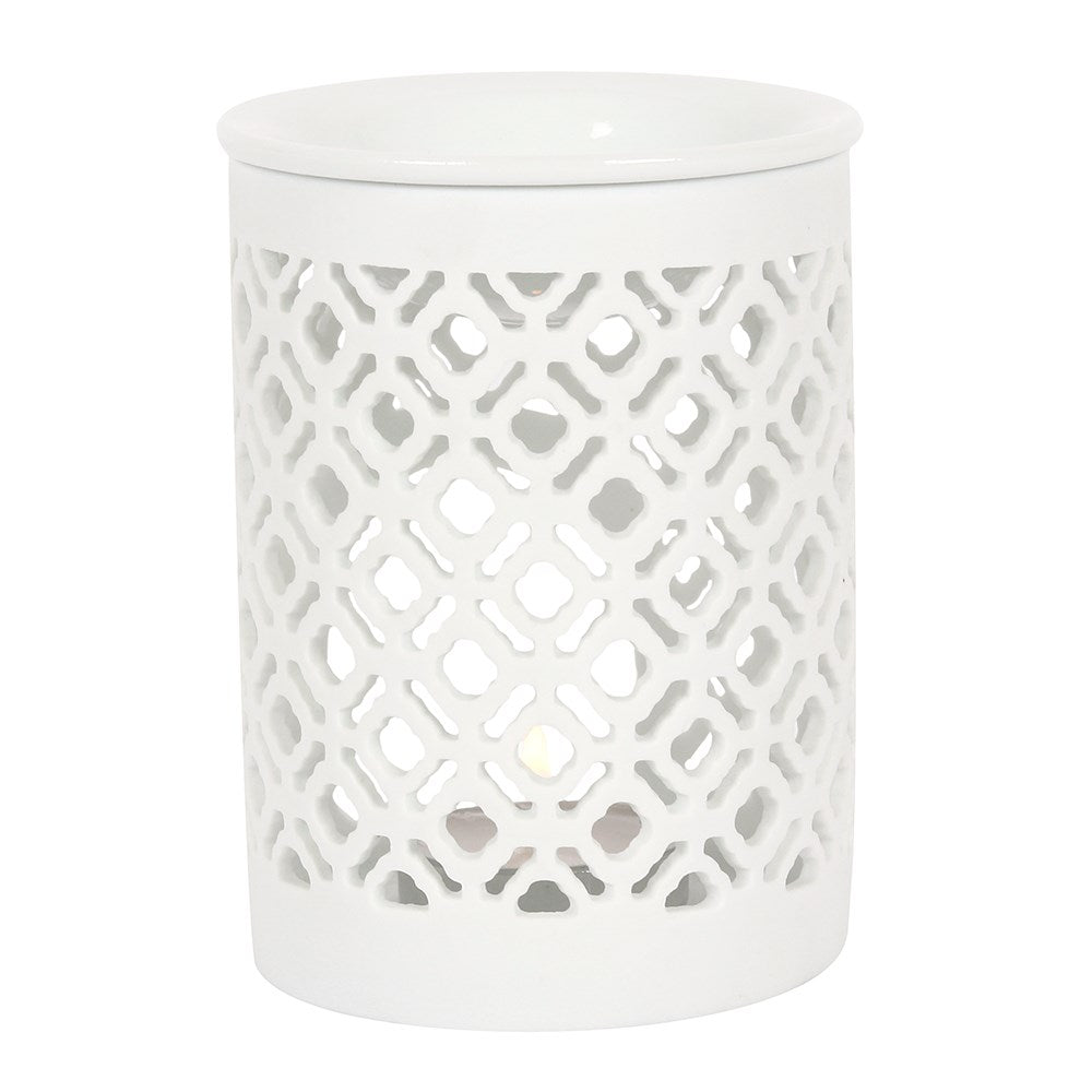 White Ceramic Oil & Wax Melt Burner – Bloom Remedies